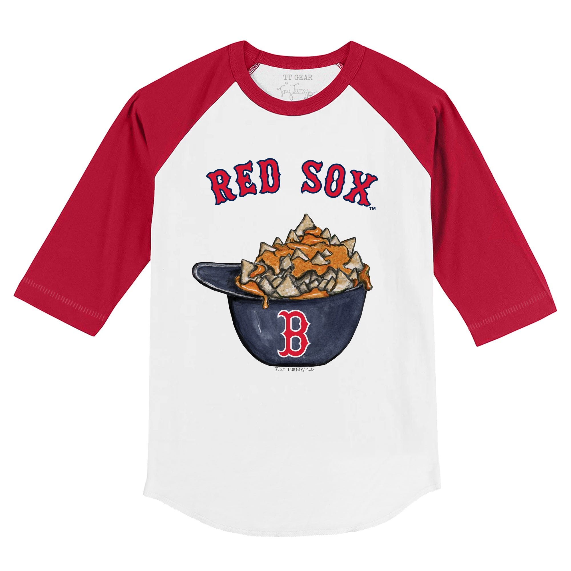 Boston Red Sox Nacho Helmet 3/4 Red Sleeve Raglan | Tiny Turnip