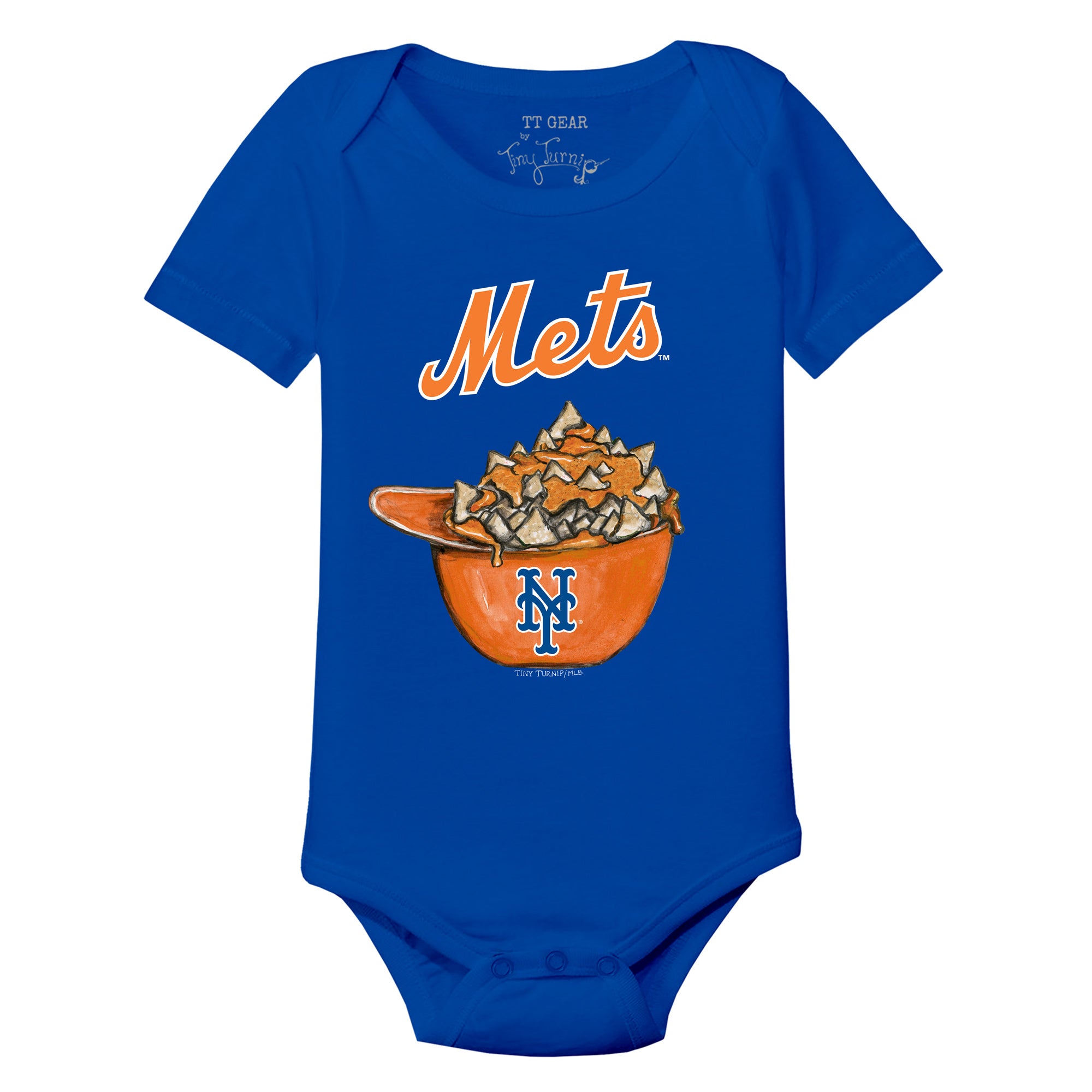 New York Mets Nacho Helmet Short Sleeve Snapper | Tiny Turnip