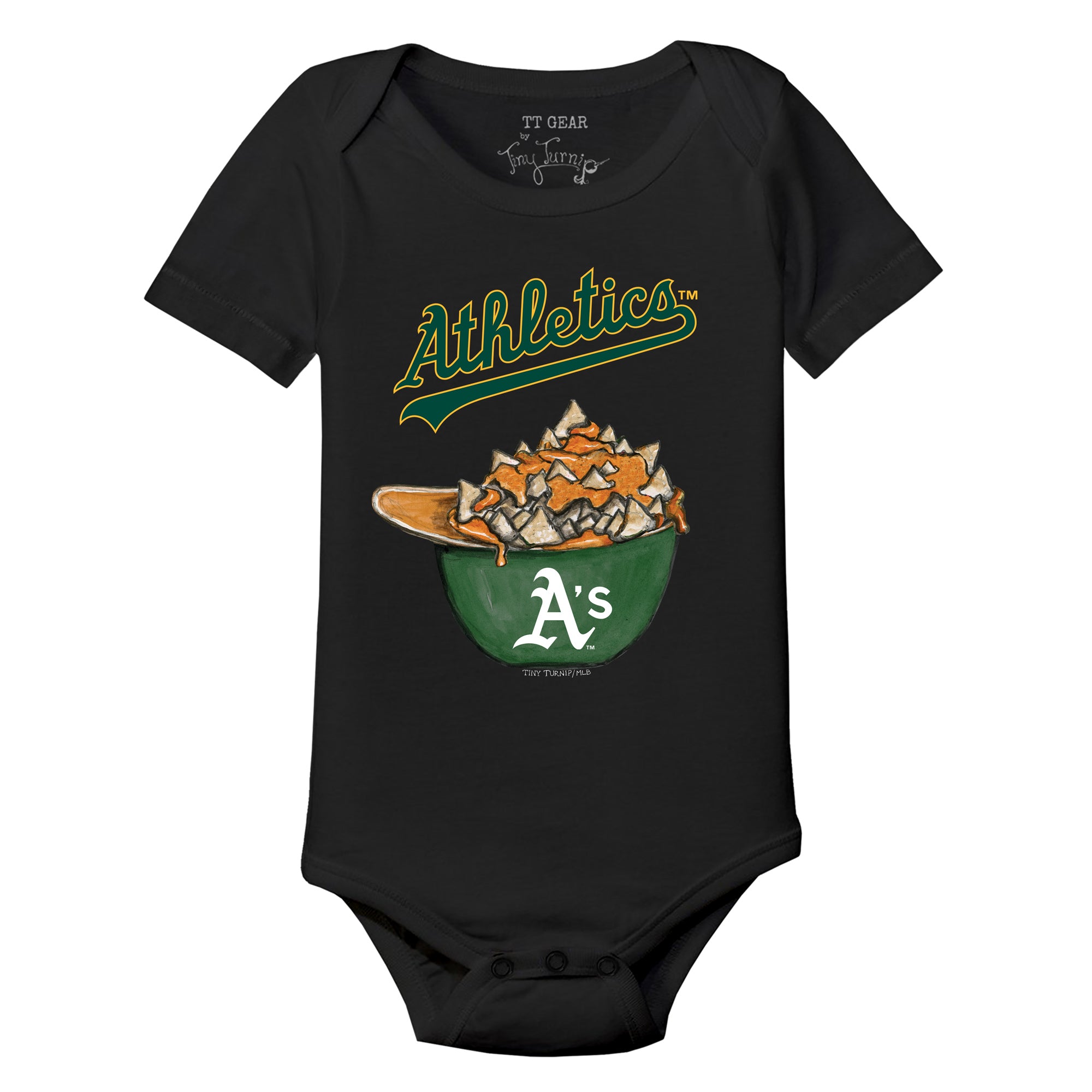Oakland Athletics Nacho Helmet Short Sleeve Snapper | Tiny Turnip