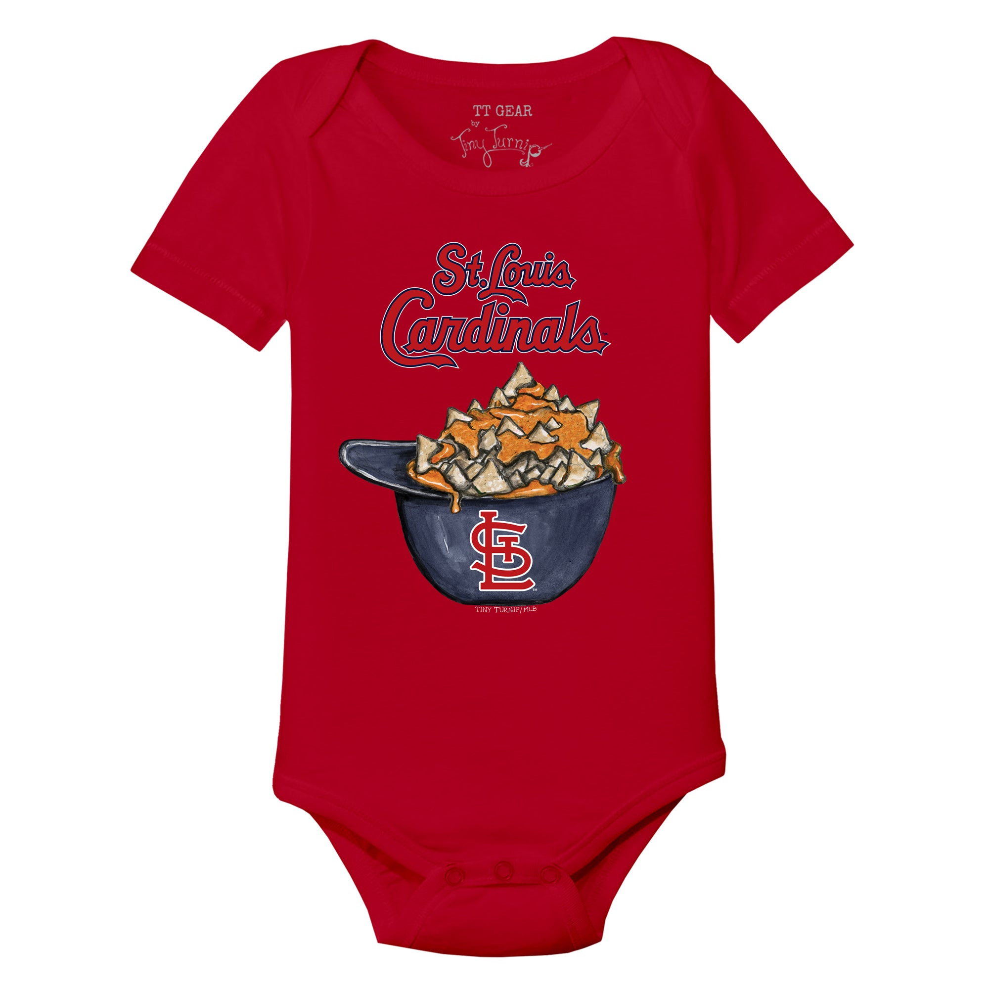 St. Louis Cardinals Nacho Helmet Short Sleeve Snapper | Tiny Turnip