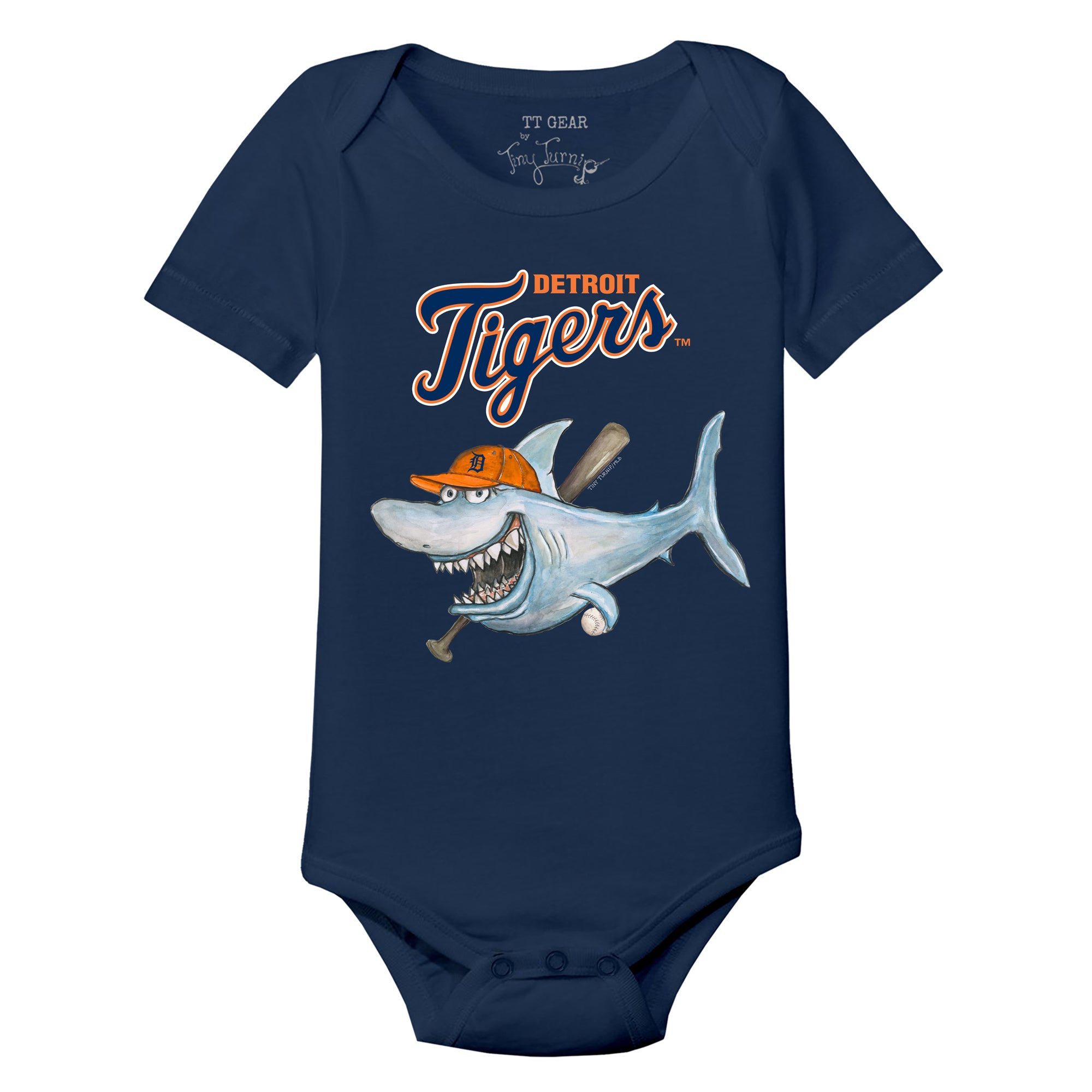 Detroit Tigers Shark Short Sleeve Snapper | Tiny Turnip