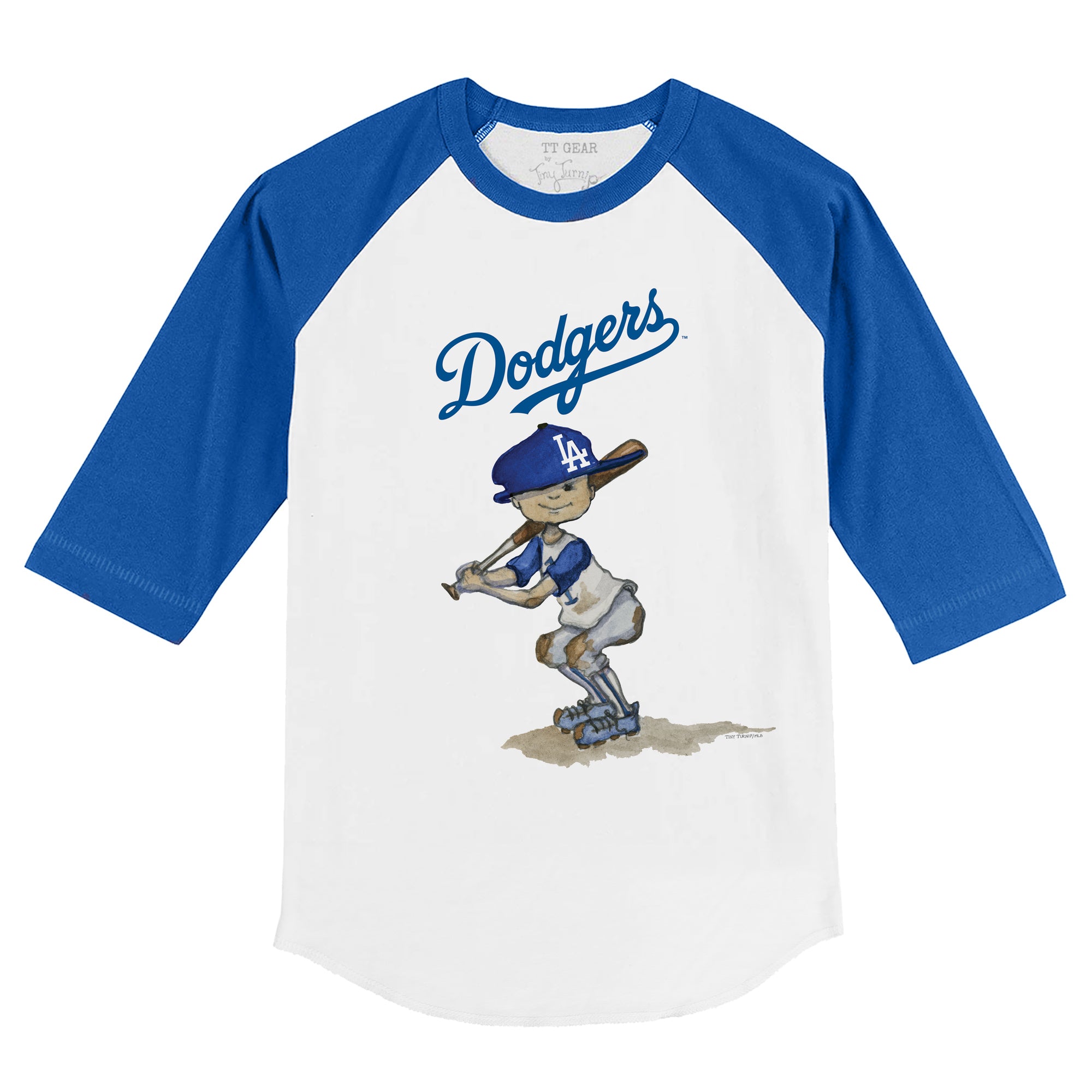 Los Angeles Dodgers Slugger 3/4 Royal Blue Sleeve Raglan– Tiny Turnip