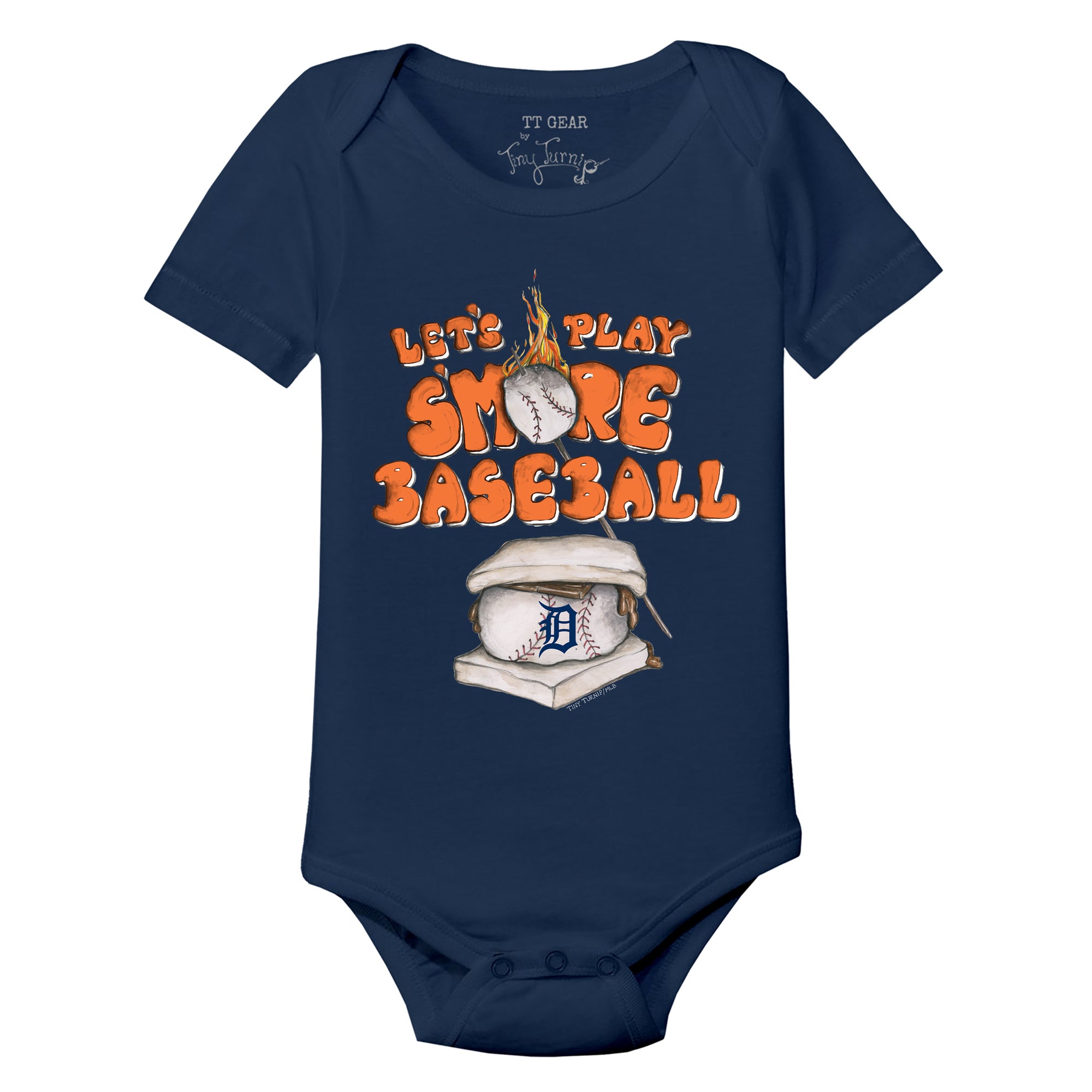 Detroit Tigers S'mores Short Sleeve Snapper | Tiny Turnip