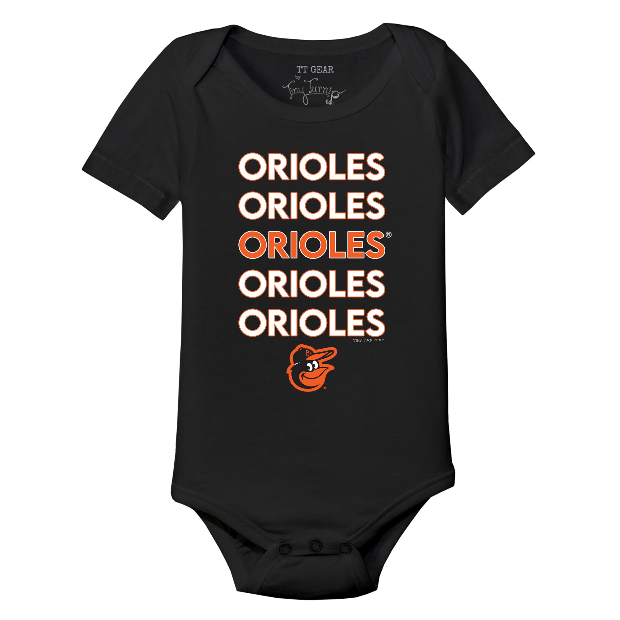 Baltimore Orioles Stacked Short Sleeve Snapper– Tiny Turnip