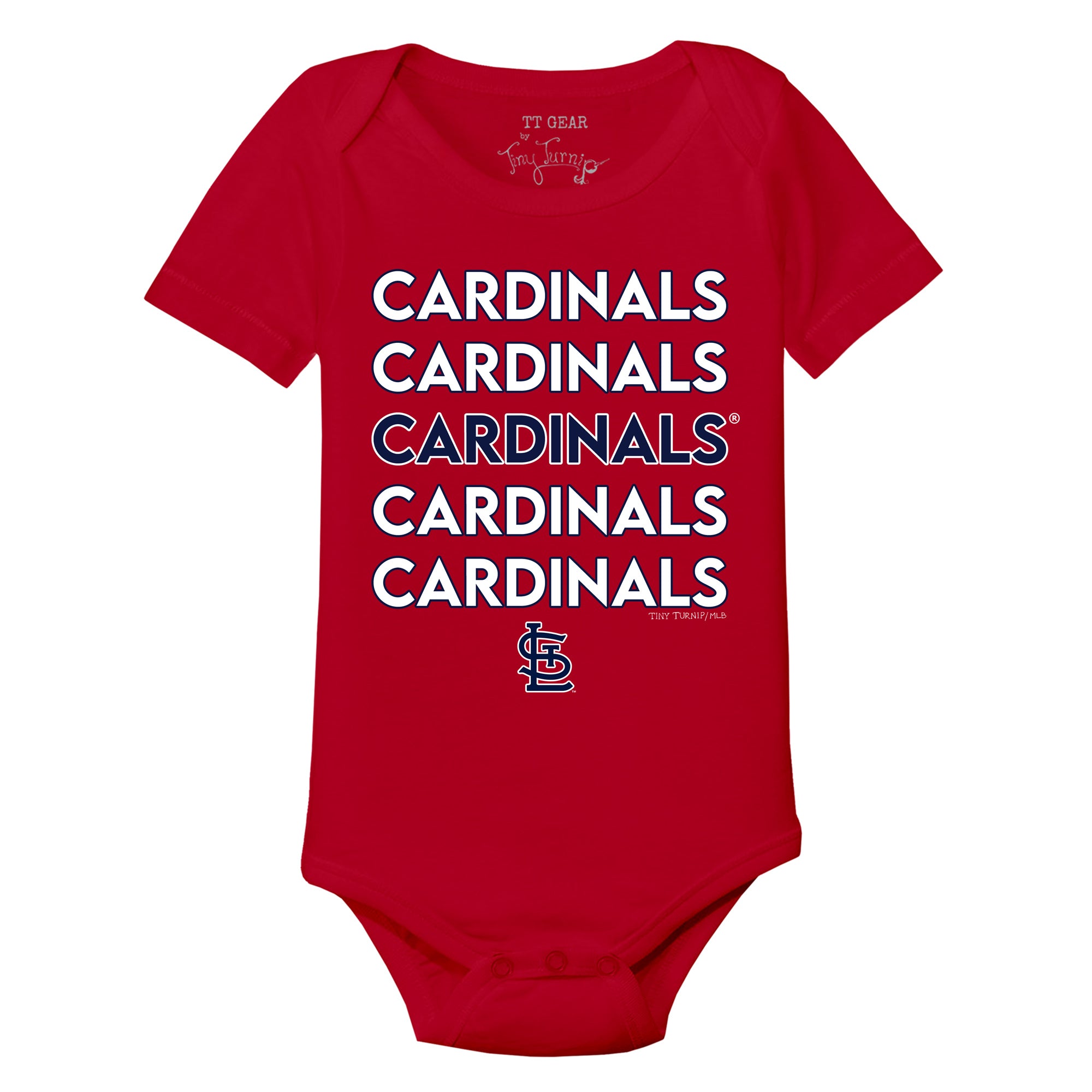 St. Louis Cardinals Stacked Short Sleeve Snapper | Tiny Turnip