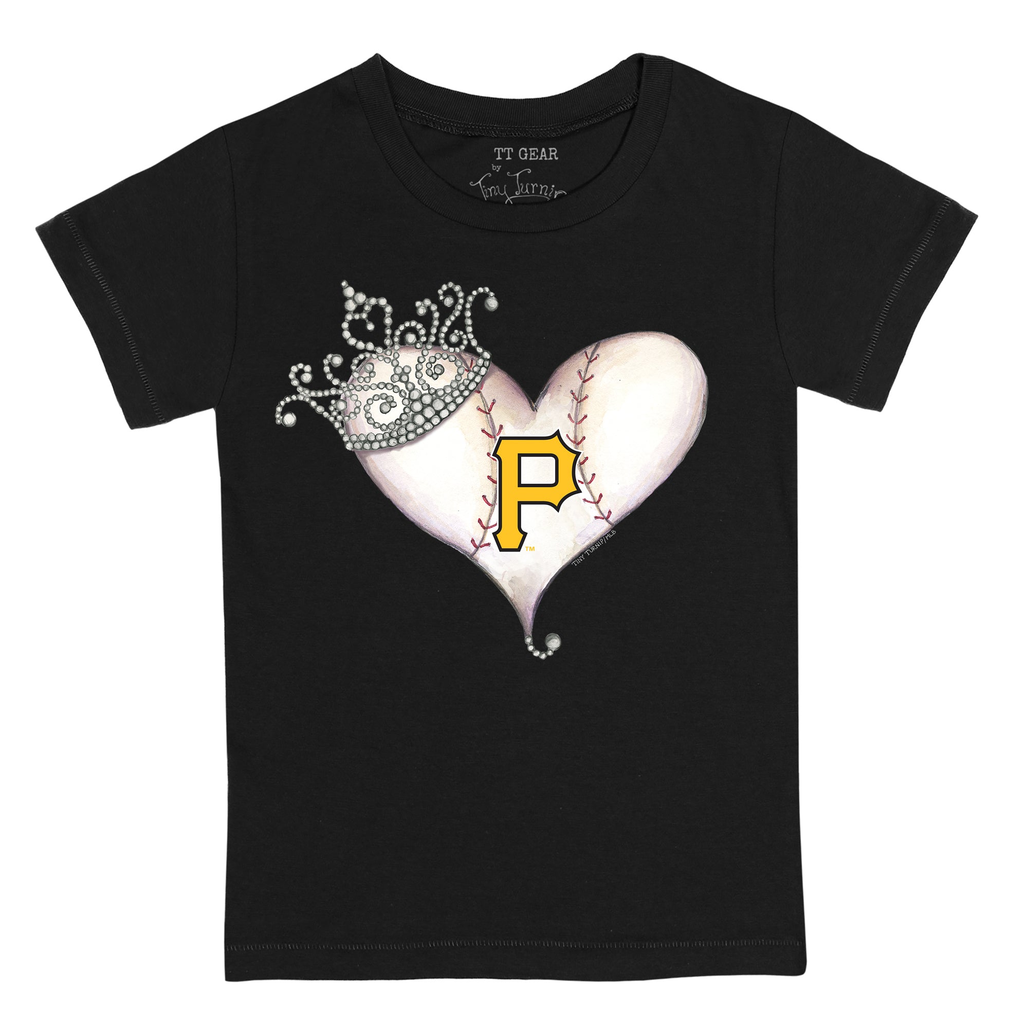Pittsburgh Pirates Tiara Heart Tee Shirt | Tiny Turnip